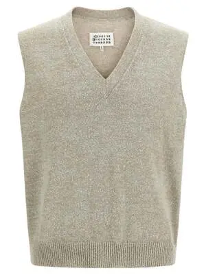 MAISON MARGIELA Bouclé Knit Vest - Cream