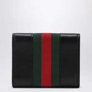 Gucci Small Tri-fold Horsebit Web Wallet - Black