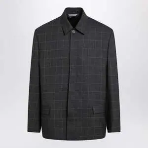 Balenciaga Grey Check Wool Jacket - Gray
