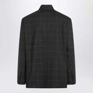 Balenciaga Grey Check Wool Jacket
