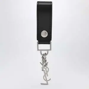 Saint Laurent Leather Cassandre Key Ring