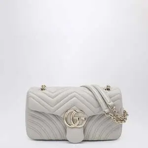 Gucci Gg Marmont Medium Light Grey Shoulder Bag - Gray