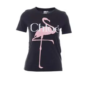 Chloé Adapted Cut T-shirt With Logo - Black