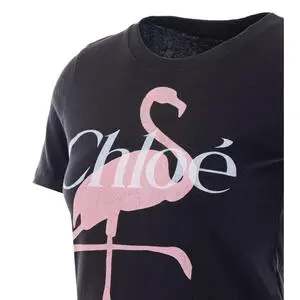 Chloé Adapted Cut T-shirt With Logo - Black