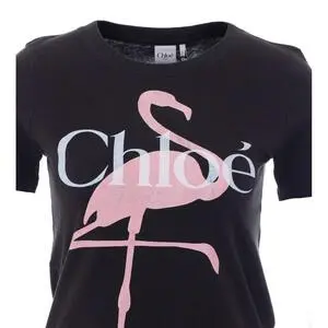Chloé Adapted Cut T-shirt With Logo - Black