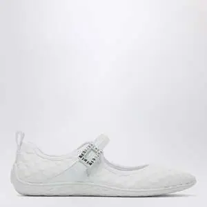 ROGER VIVIER Viv Low Ballerina Flats With Fabric Strap - White