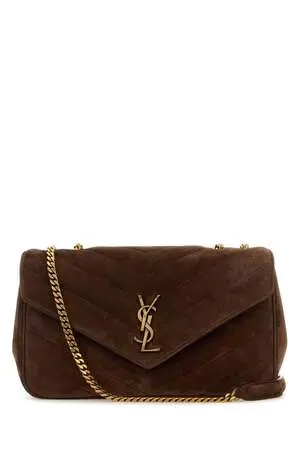 Saint Laurent Suede Medium Loulou Shoulder Bag - Brown