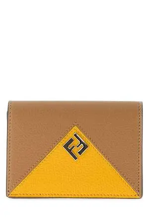 Fendi Beige Leather Card Holder - Brown