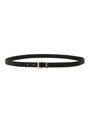 Saint Laurent Cintura Cassandre Sottile - Black