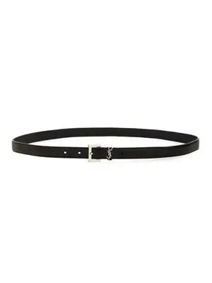 Saint Laurent Cintura Cassandre Sottile - Black