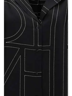 TOTEME Silk Shirt With All-over Monogram