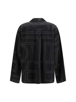 TOTEME Monogram Silk Shirt - Black