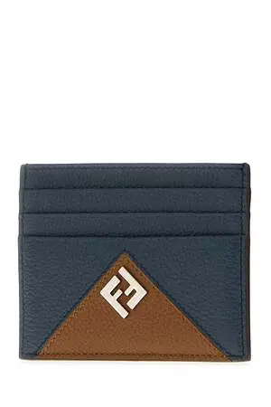 Fendi Navy Leather Card Holder