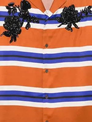 Dries Van Noten Striped Shirt Decorated With Beads