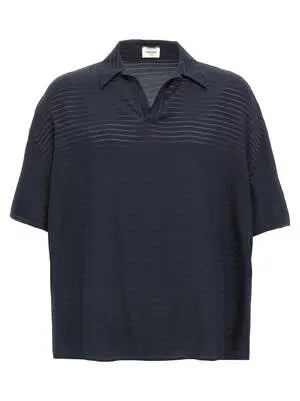 Saint Laurent Silk Polo Shirt - Blue