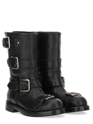 Dolce & Gabbana Leather Boot With Buckles
