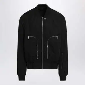 Rick Owens Bauhaus Flight Ribbed Cotton Bomber Jacket - Black