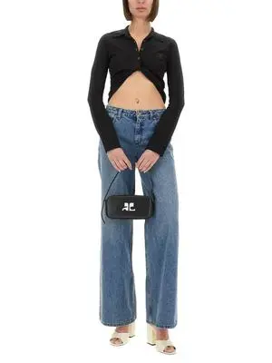 COURREGES Cropped Polo Shirt Twist