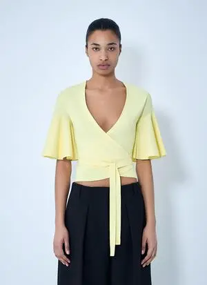 Jacquemus Wrap Knit Top - Yellow