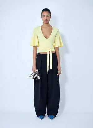 Jacquemus Wrap Knit Top - Yellow