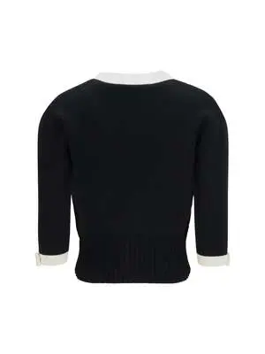 Valentino Garavani Bicolor V-neck Cardigan