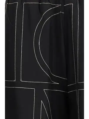 TOTEME Silk Monogram Pants - Black