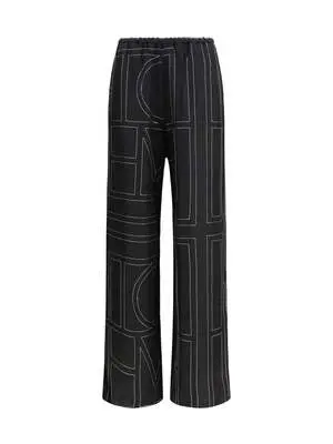 TOTEME TOTÊME Silk Monogram Pants Black