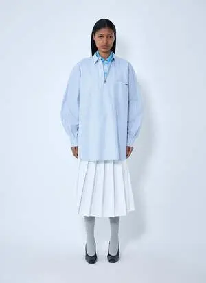 Prada Half-zip Pinstripe Shirt - Blue