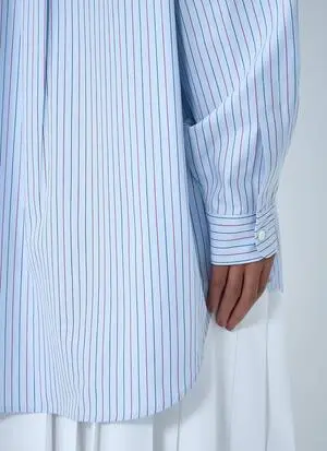 Prada Half-zip Pinstripe Shirt - Blue