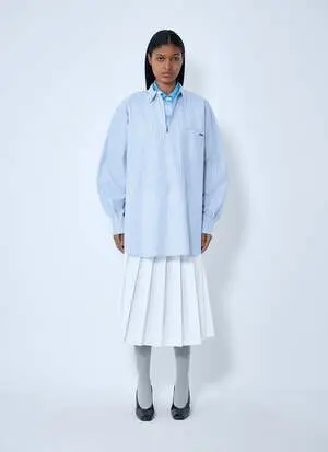 Prada Half-zip Pinstripe Shirt - Blue