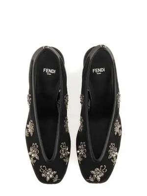 Fendi Slingback With Embroidery