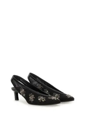 Fendi Embroidered Slingback