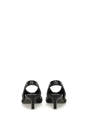 Fendi Embroidered Slingback