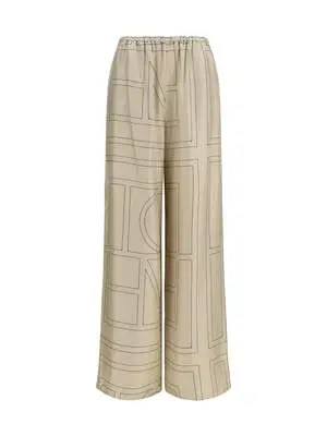 TOTEME Silk Monogram Pants - Multicolor