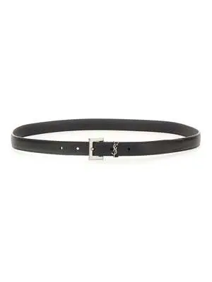 Saint Laurent Cintura Sottile Cassandre - Black