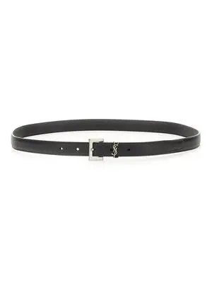 Saint Laurent Cintura Sottile Cassandre - Black
