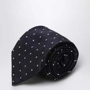 Destin Polka Dot Silk Neck Ties - Blue