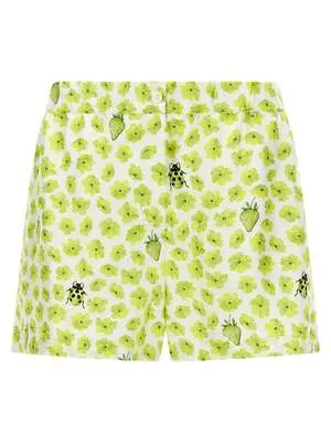 Versace VERSACE Strawberry Garden Print Silk Twill Shorts Multicolor