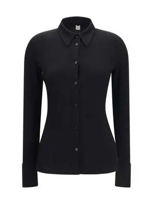 TOTEME Viscose Shirt With High Cuffs - Black