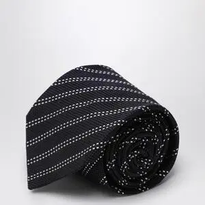 Destin White Silk Tie - Blue