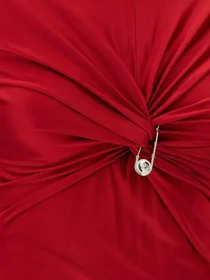 Versace Safety Pin Midi Dress - Red