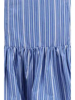 GANNI Striped Mini Balloon Skirt - Blue