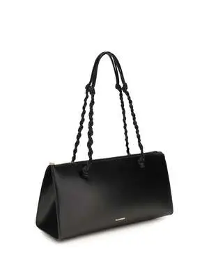 JIL SANDER Leather Shoulder Bag - Black
