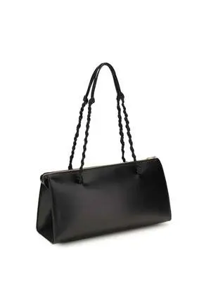 JIL SANDER Leather Shoulder Bag - Black