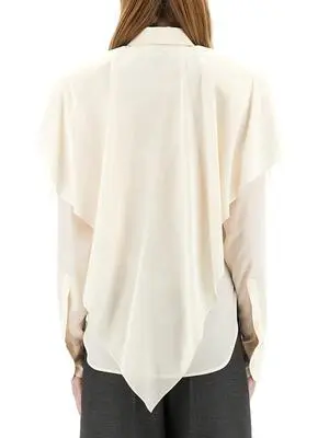 Stella McCartney Semi-transparent Shirt With Layered Panel - Cream