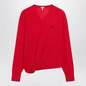 Loewe Loewe Red Merino Wool Draped Top Women Red