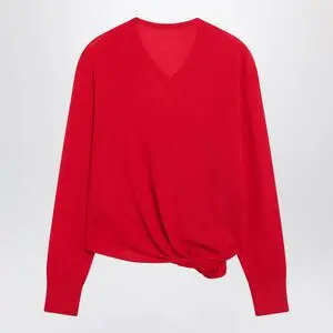 Loewe Merino Wool Draped Top - Red
