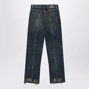 Versace Straight-leg Stonewashed Cotton Denim Jeans