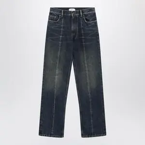Versace Straight-leg Stonewashed Cotton Denim Jeans - Blue