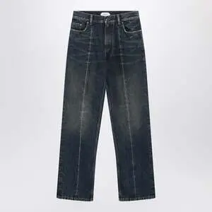 Versace Straight-leg Stonewashed Cotton Denim Jeans - Blue